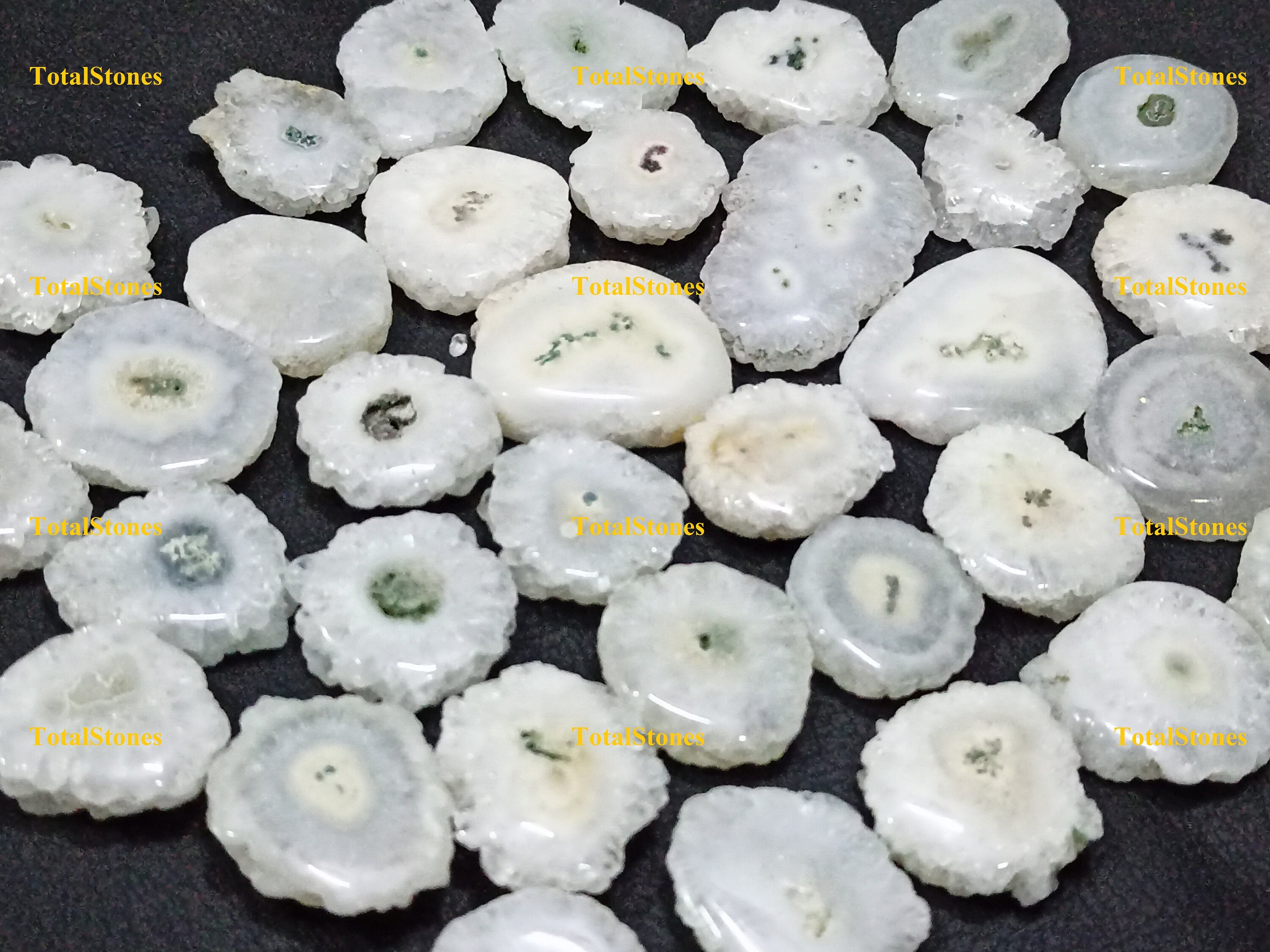 Natural White Color Solar Quartz Cabochon / Funky Solar Quartz in Mix ...