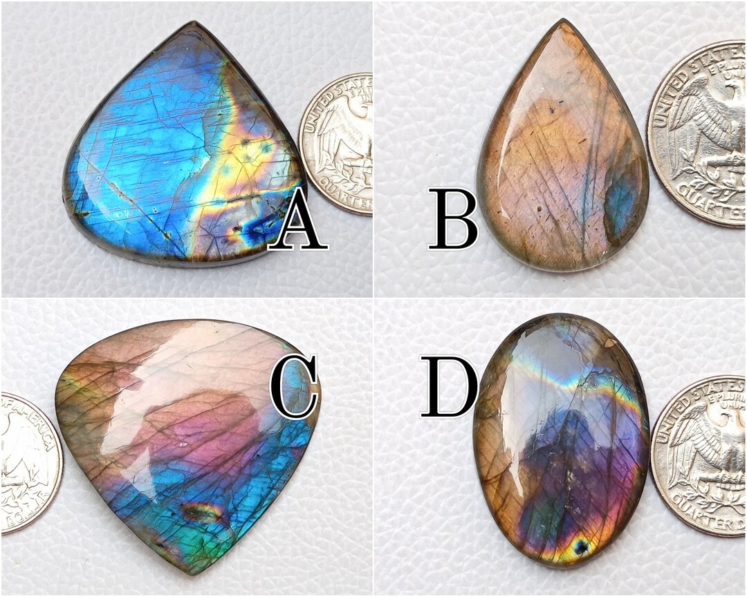 Rare Labradorite Pinkish Blue Flash Natural Gemstone AAA Grade Quality ...