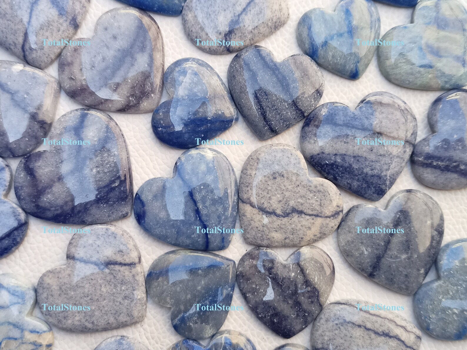 Hearts LAPIS QUARTZ One Side Puffy and One Side Flat Heart - Etsy