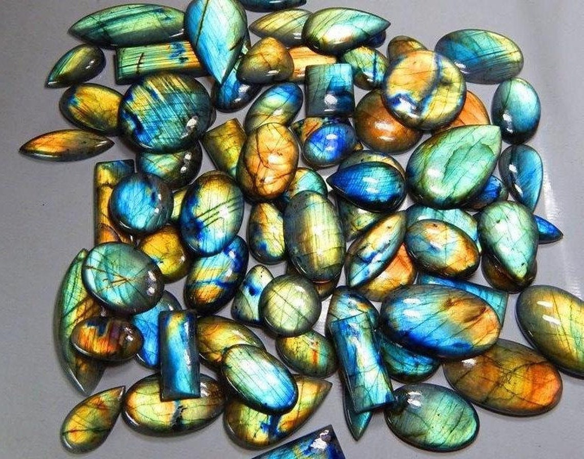 Natural LABRADORITE CABOCHON Multifire Wholesale Labradorite - Etsy