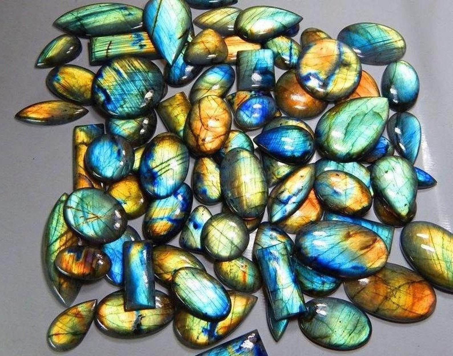 Natural LABRADORITE CABOCHON Multifire Wholesale Labradorite Gemstone ...