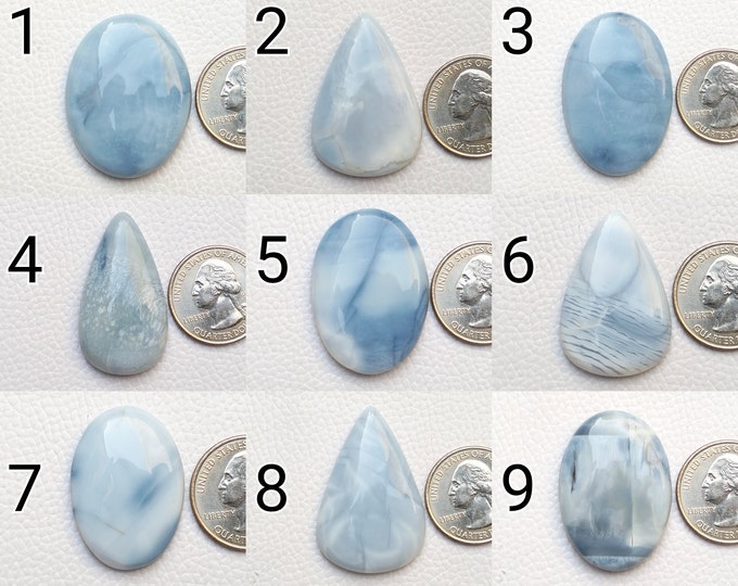 Natural Blue Opal Gemstones Handmade Smooth Blue Opal Jewelry Making ...