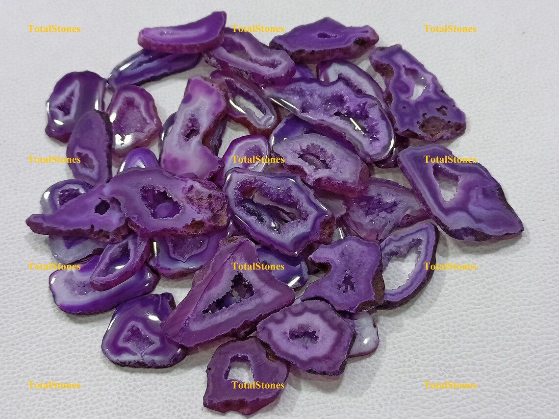 Purple Window Druzy Geode Polished Slabs / Geode Slices / | Etsy