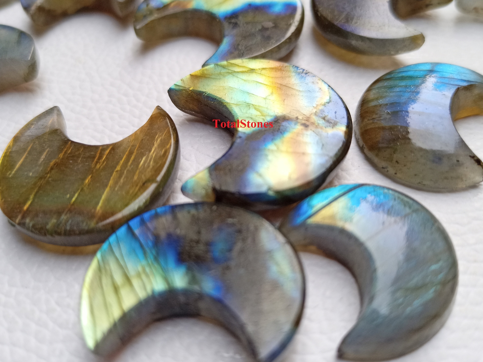 Labradorite Gemstone Moon Crescent Moon AAA Quality Multifire - Etsy