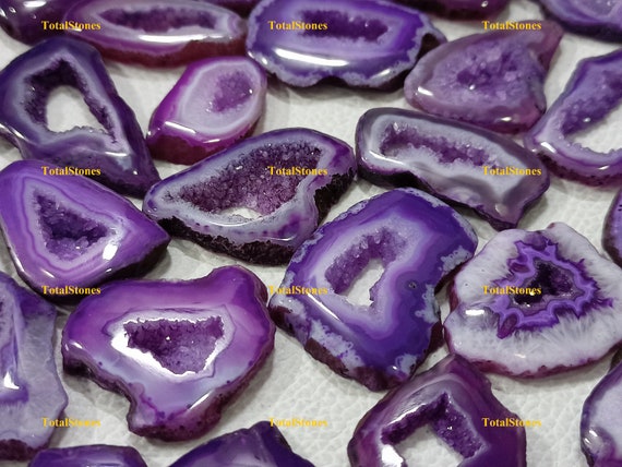 Purple Window Druzy Geode Polished Slabs / Geode Slices / - Etsy