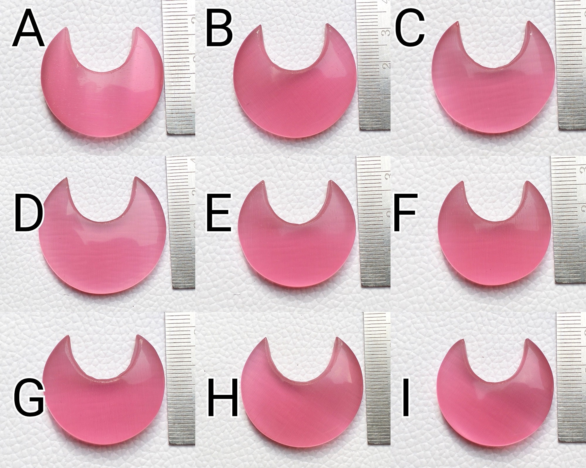 Pink Monalisa Crescent Moons Shape Gemstones | Both Side Mirror ...
