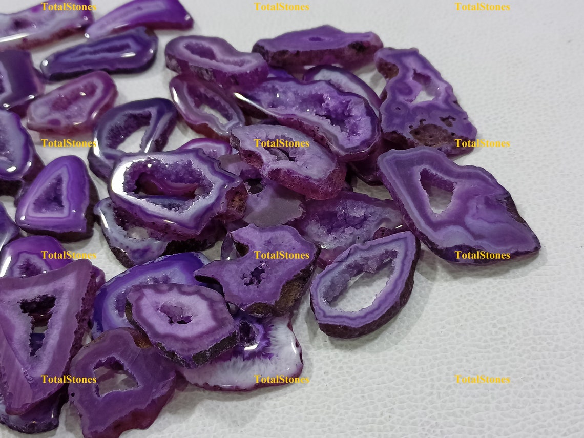 Purple Window Druzy Geode Polished Slabs / Geode Slices / | Etsy