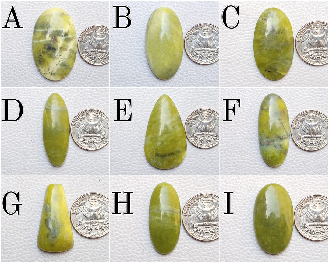 Natural Green Serpentine Cabochons - Unique Hand-cut Stones for Jewelry ...