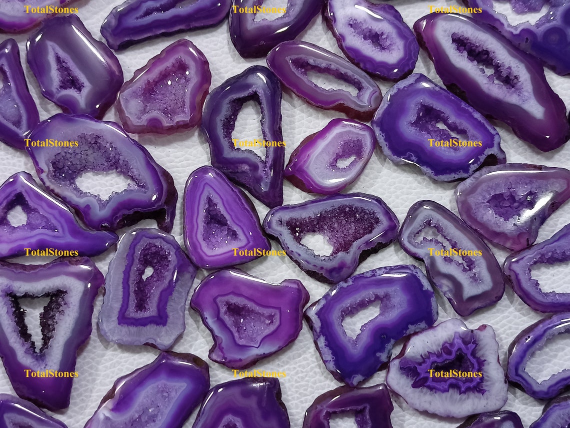 Purple Window Druzy Geode Polished Slabs / Geode Slices / | Etsy