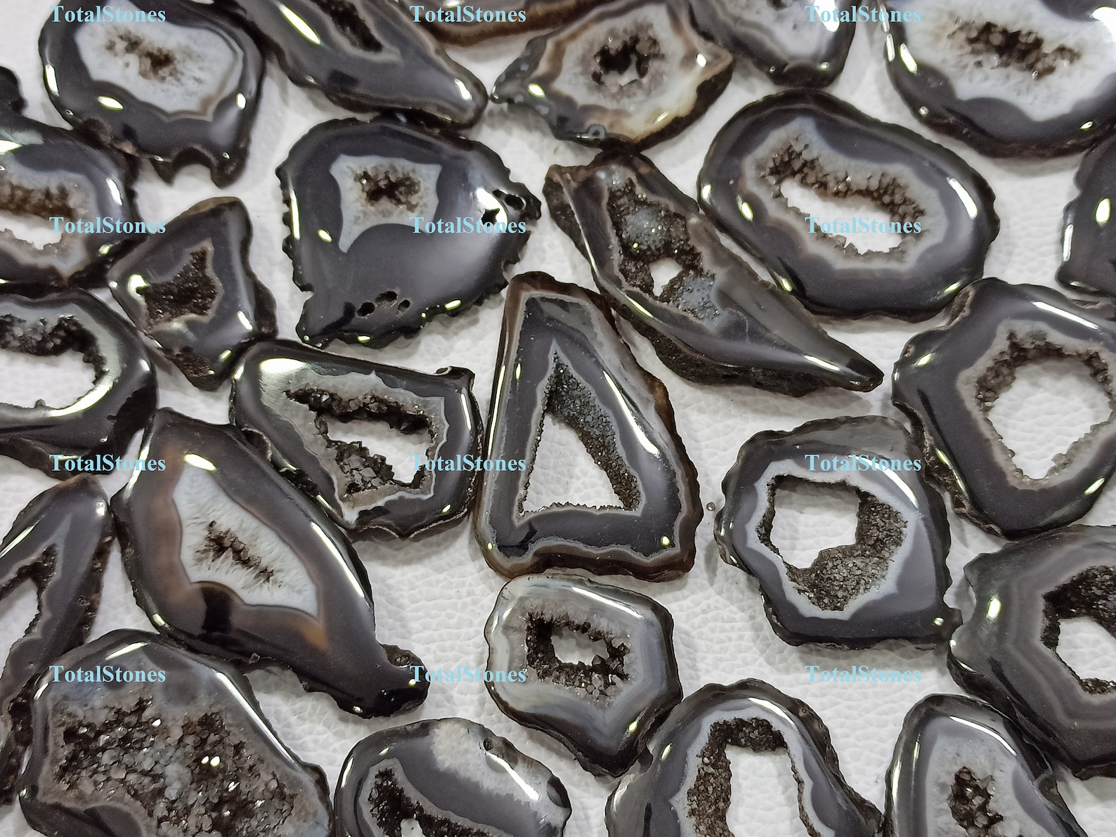 Black Widnow Druzy Agate Slices / Geode Polished Slabs / Geode - Etsy