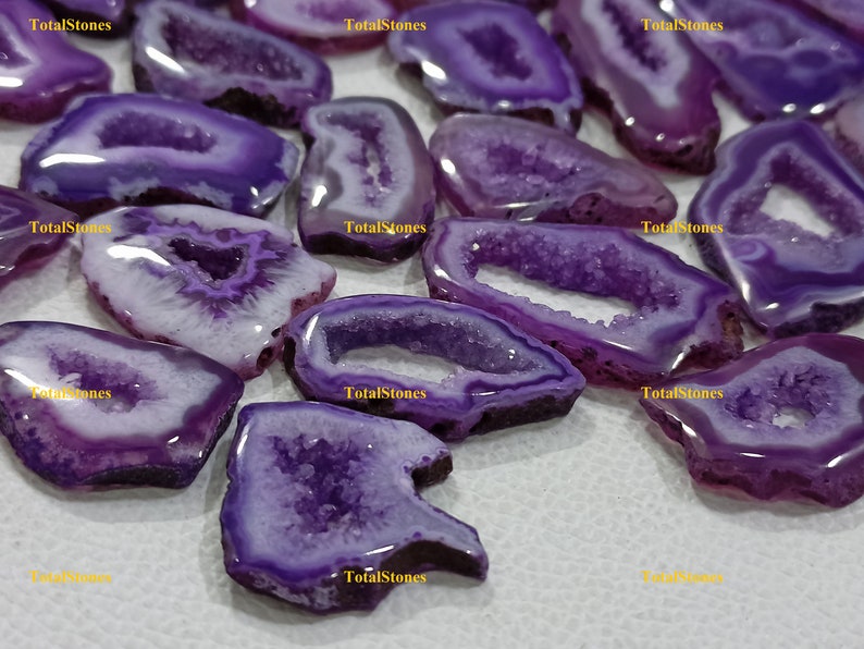 Purple Window Druzy Geode Polished Slabs / Geode Slices / - Etsy