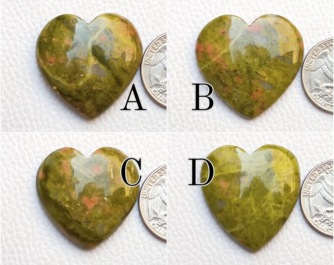 Unakite Heart / Unakite Gemstone Heart / Wholesale Puffy | Etsy