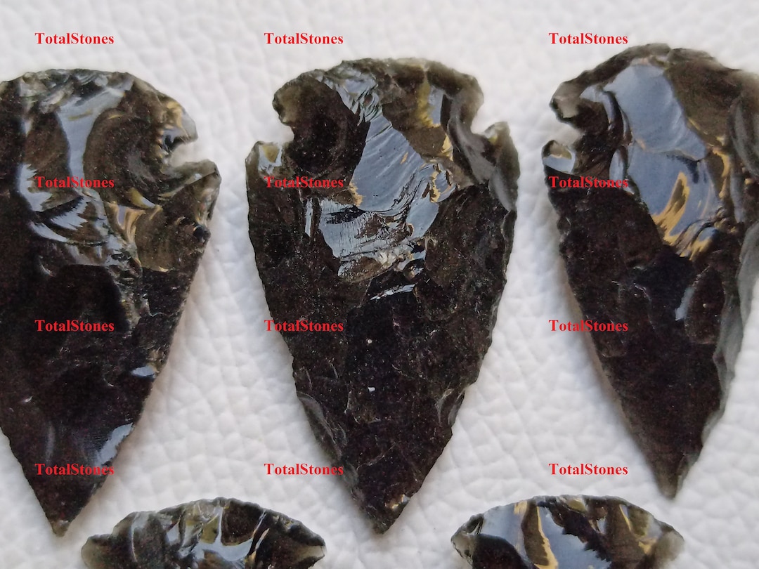 Black Obsidian Arrowhead / Big 1.5-2 Inches Arrow Head / Black Spear ...