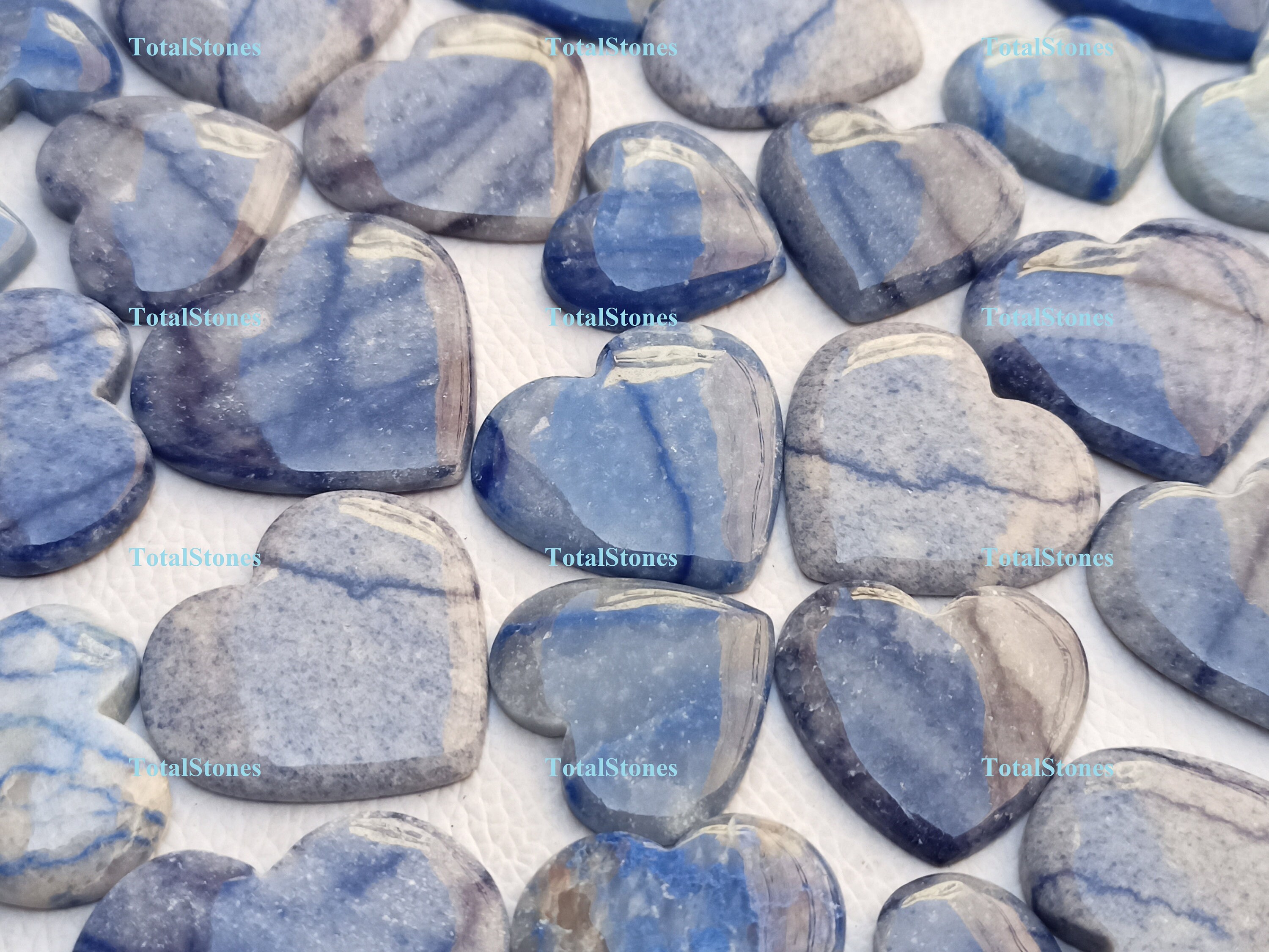 Hearts LAPIS QUARTZ One Side Puffy and One Side Flat Heart - Etsy