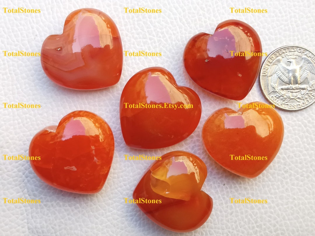 Carnelian Heart 1.5": Choose as Much (big 'AAA' Grade Crystal Heart ...