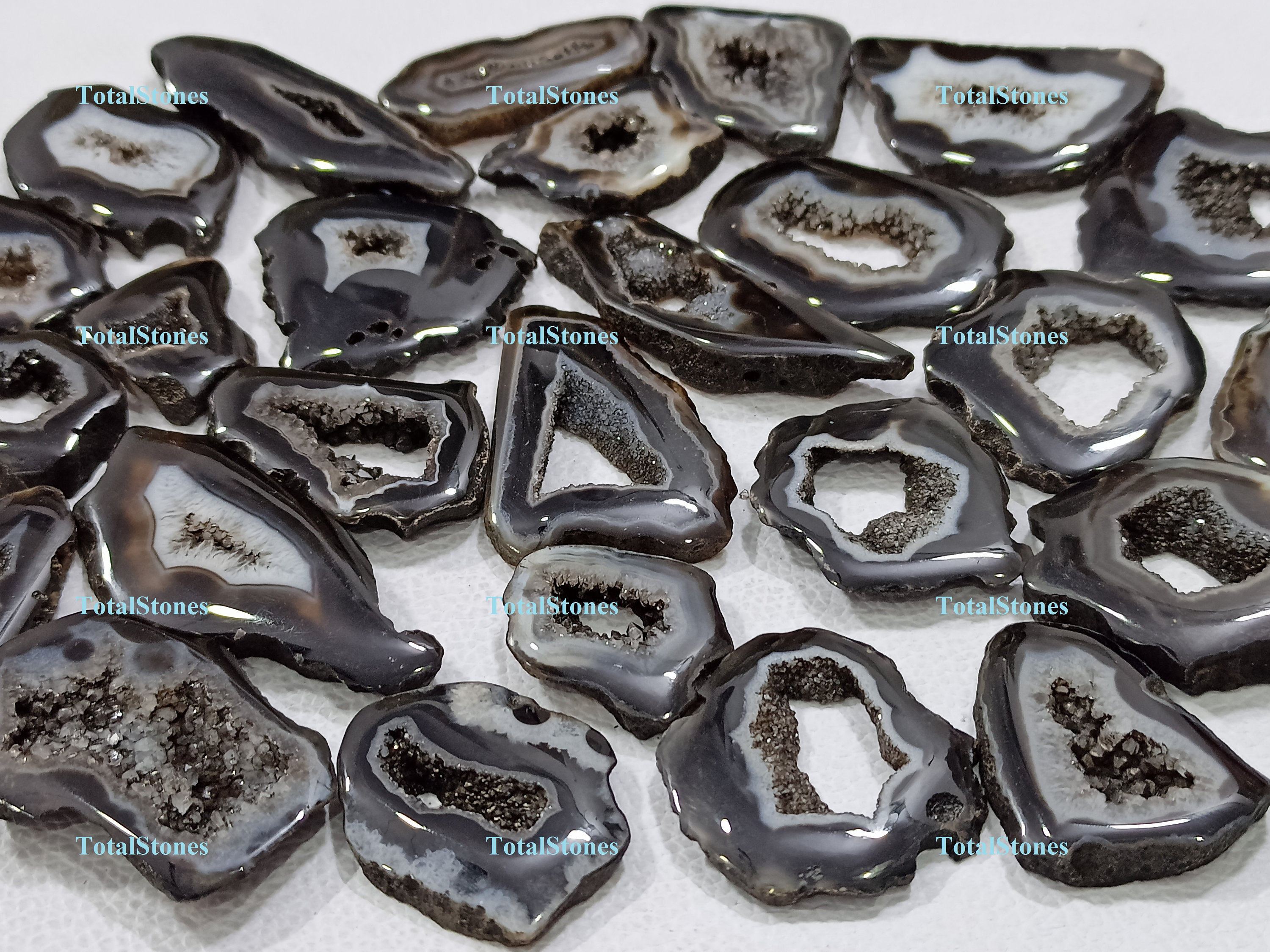 Black Widnow Druzy Agate Slices / Geode Polished Slabs / Geode | Etsy