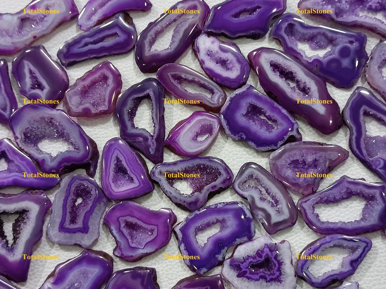 Purple Window Druzy Geode Polished Slabs / Geode Slices / - Etsy