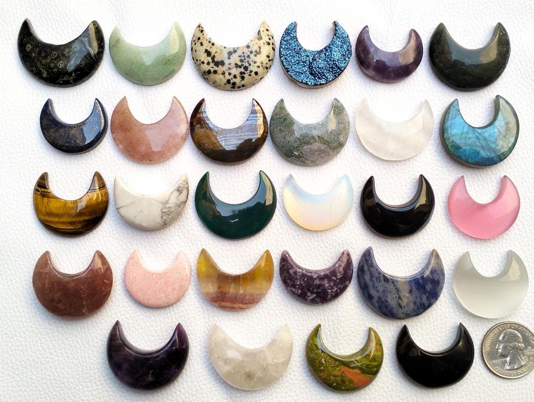Crescent Moon Crystal | Natural Gemstone Crescent Moon Pendant ...
