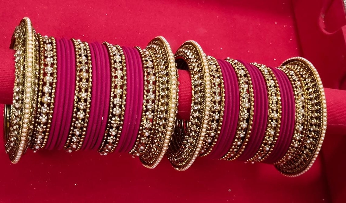 Dulhan Bridal Bangles Set Both Hand Jaipuri Fashion Art Kundan - Etsy
