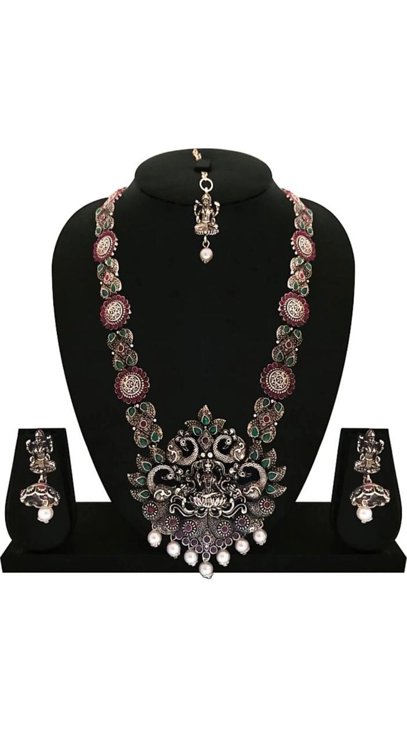 Temple Jewelrynecklace With Mangtika and Earringsindian - Etsy