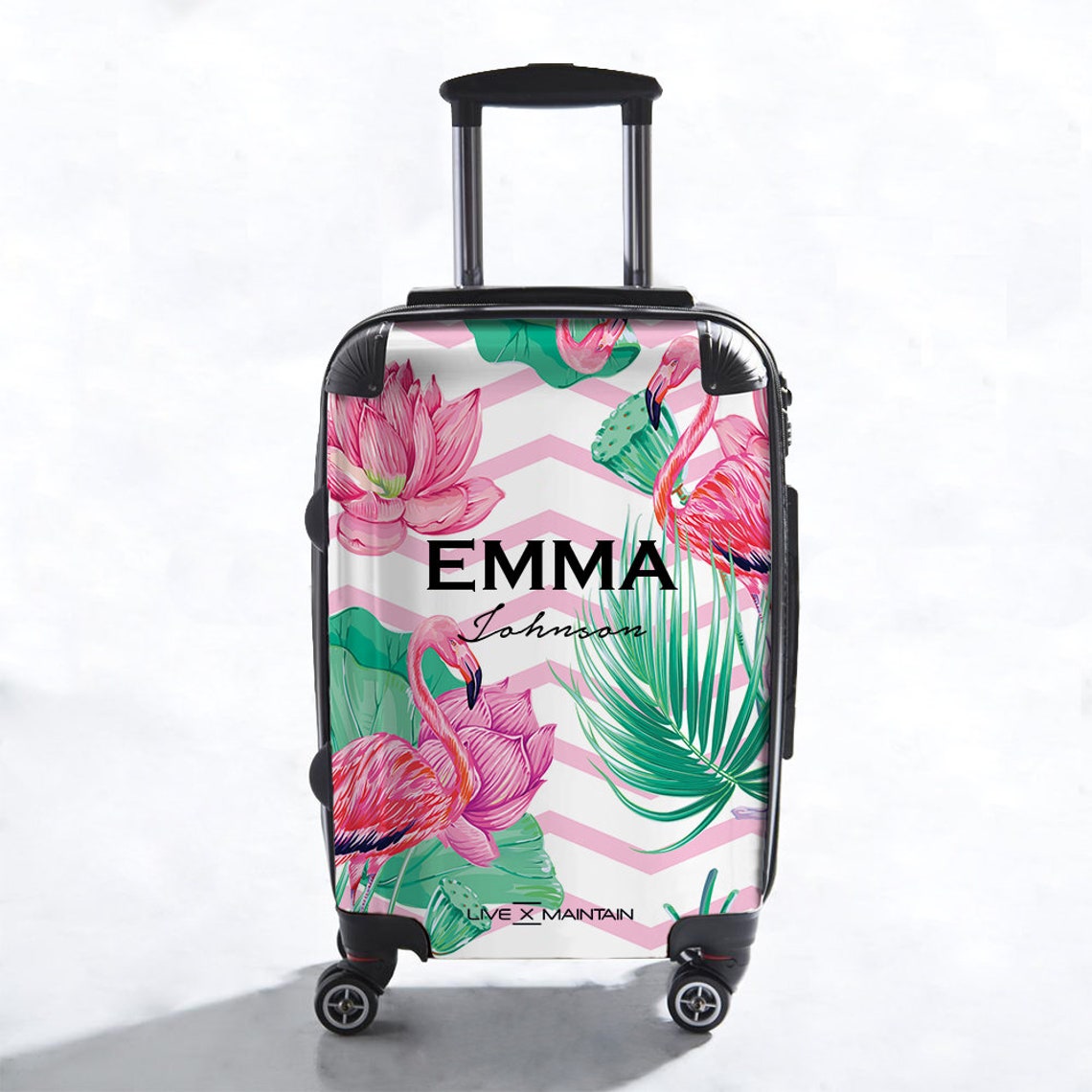 Personalised Flamingo Name Suitcase Cabin Suitcase Custom - Etsy
