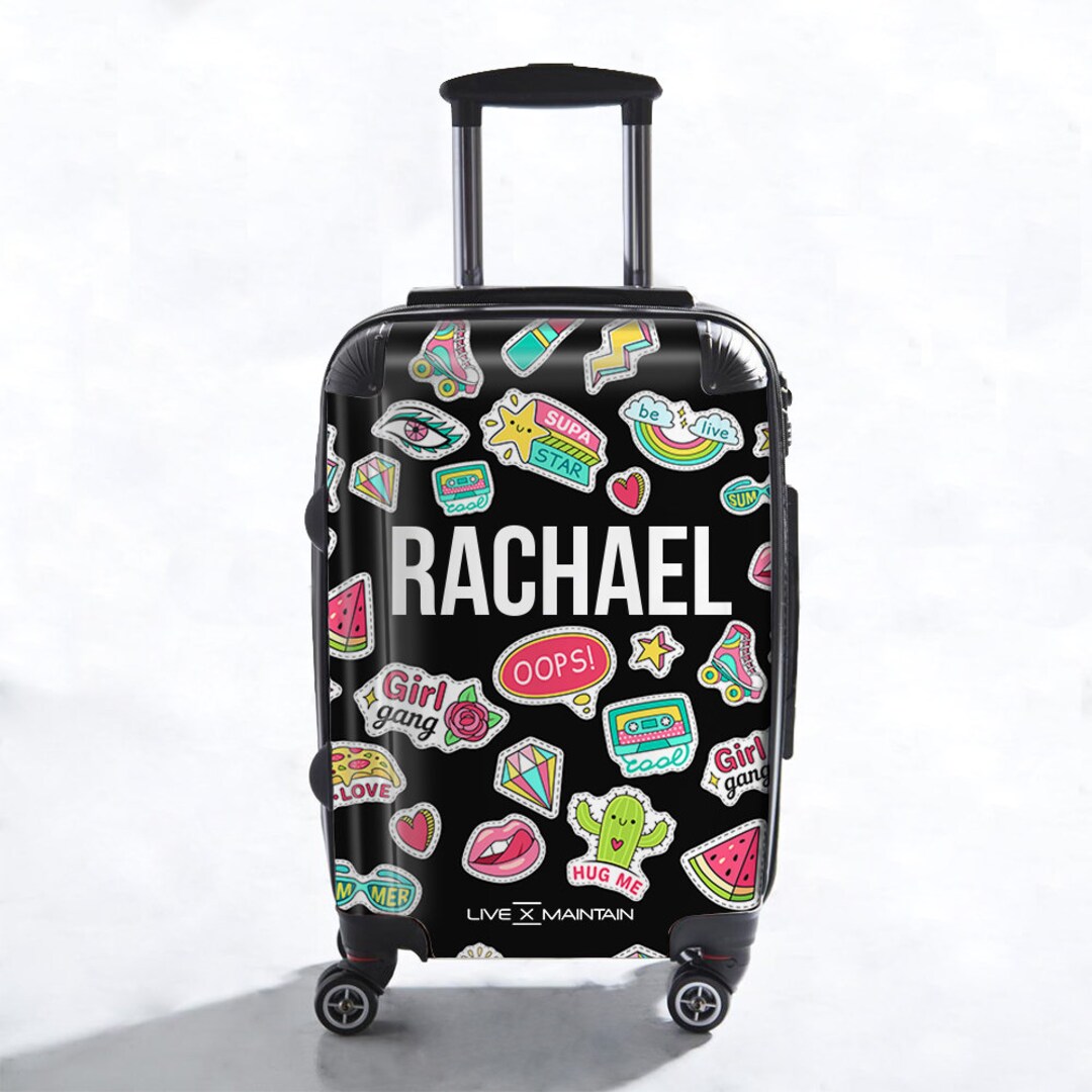 Personalised Sticker Name Suitcase | Cabin Suitcase| Custom Suitcase ...