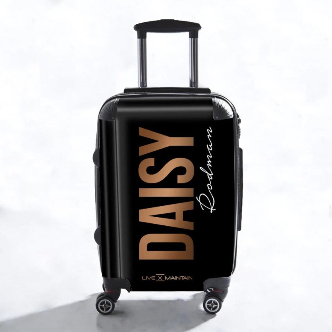 Personalised Bronze Side Name Suitcase Cabin Suitcase Custom Suitcase ...