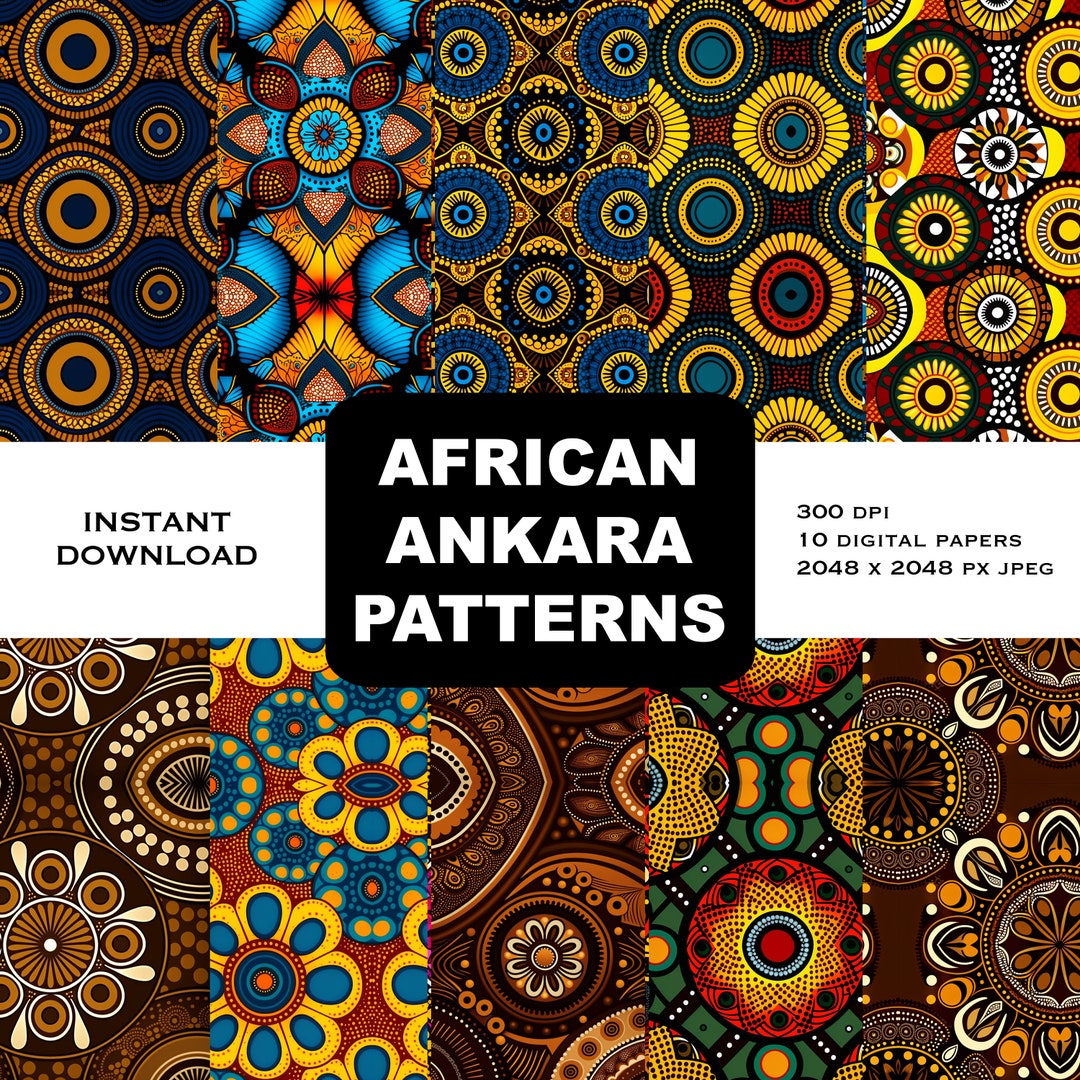 10 Ankara African Digital Paper | African Wax Fabric | Scrapbook | High ...