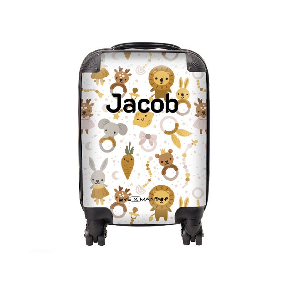Personalised Kids Suitcase Baby Animal Name | Cabin Suitcase | Custom ...