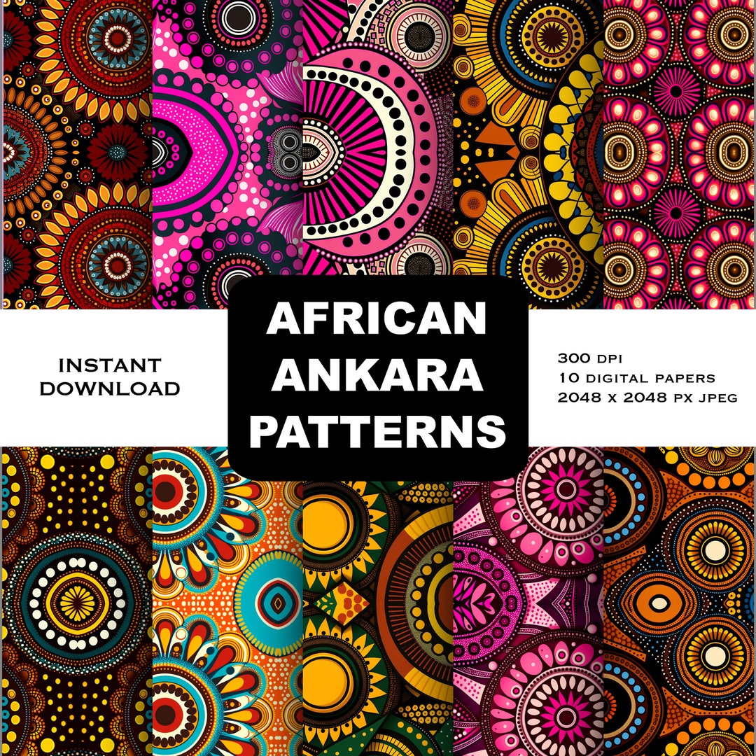 10 Ankara African Digital Paper | African Wax Fabric | Scrapbook | High ...