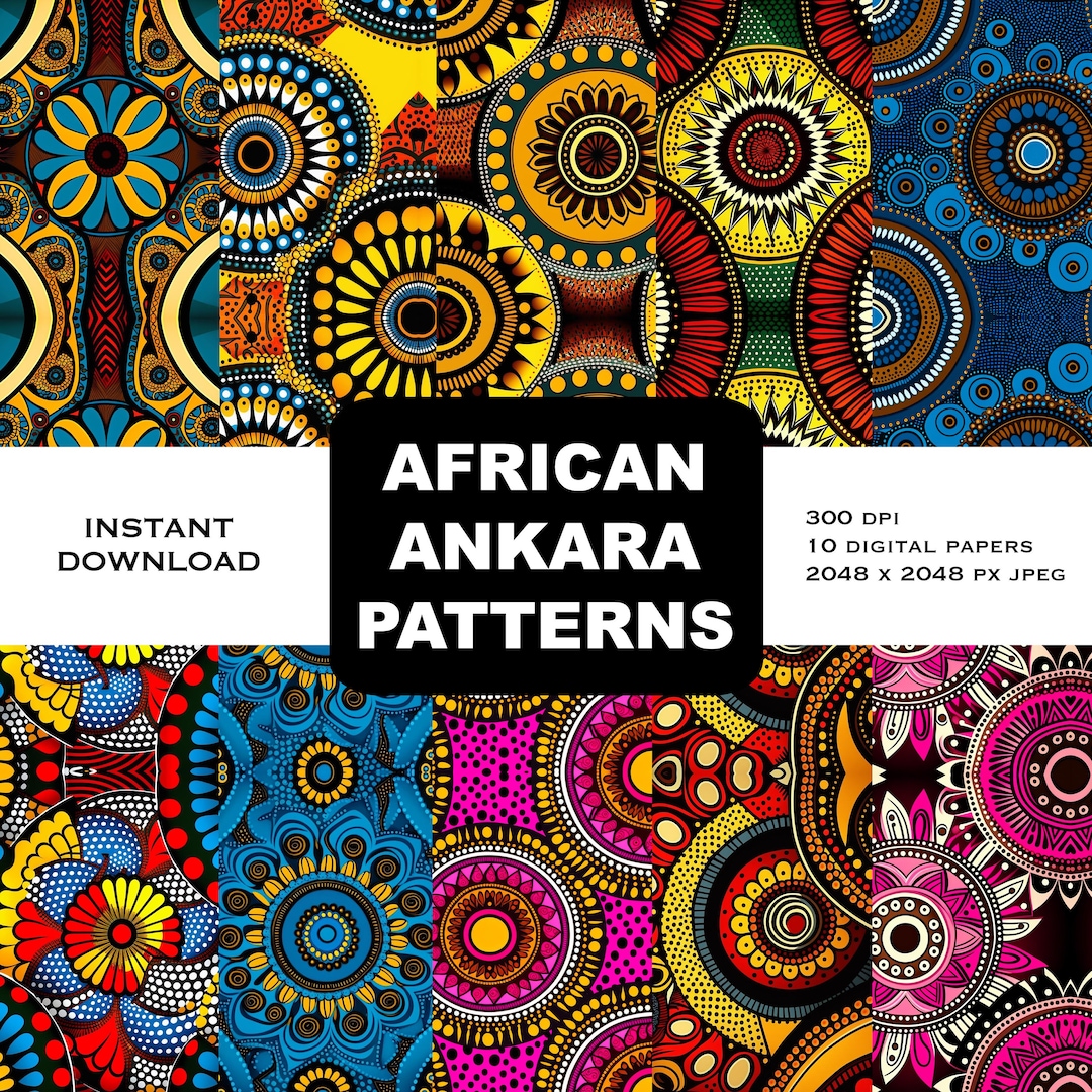 10 Ankara African Digital Paper | African Wax Fabric | Scrapbook | High ...
