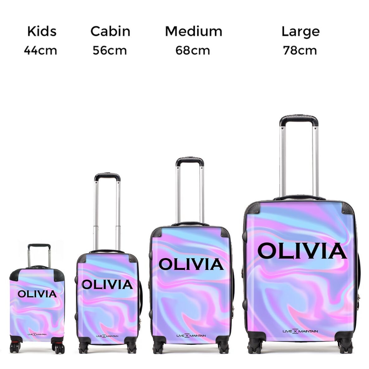 Personalised Luxe Blue Name Suitcase Cabin Suitcase Custom | Etsy