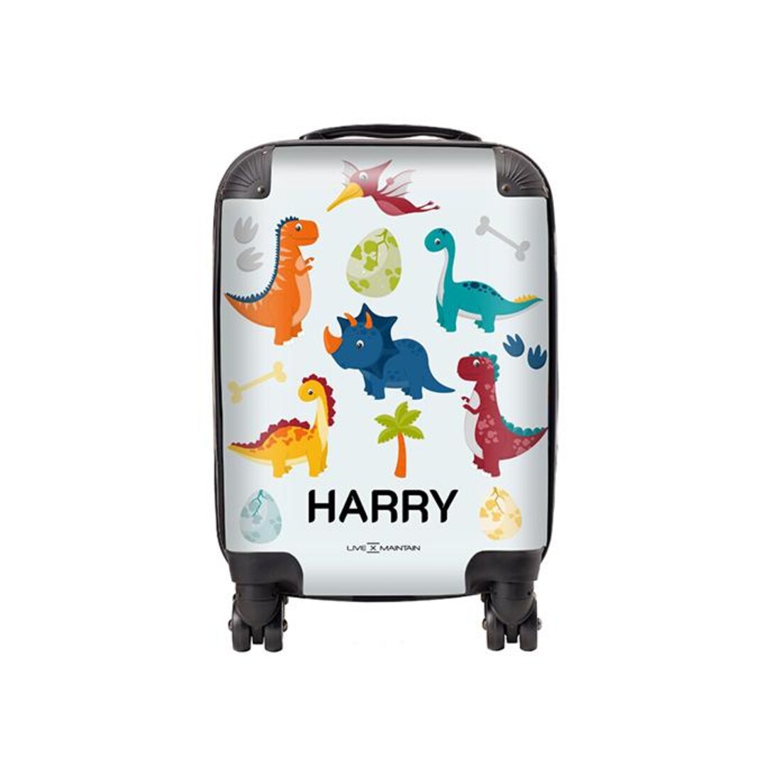 Personalised Kids Dinosaur Name | Cabin Suitcase | Custom Suitcase ...