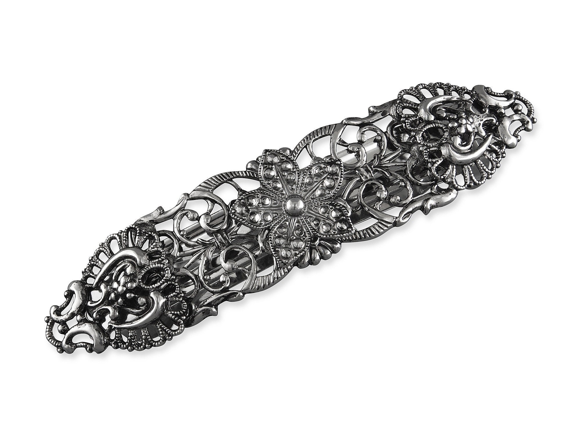 Metal Hair Clip Vintage Antique, Filigree Hair Clip Victorian ...