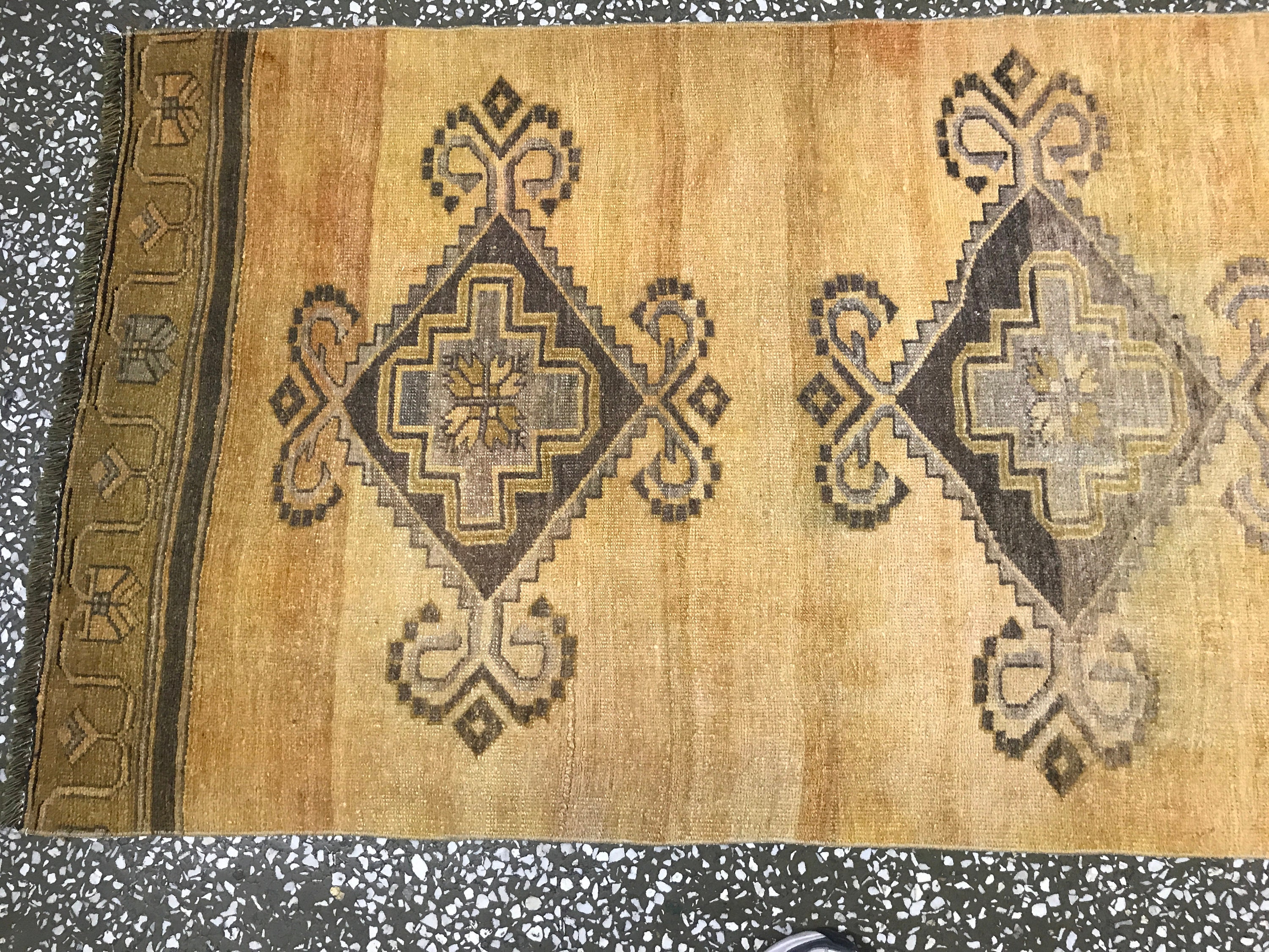 Long Runner Rug/ 3.3 X 14 Feet/ Hand Knotted Wool Vintage - Etsy