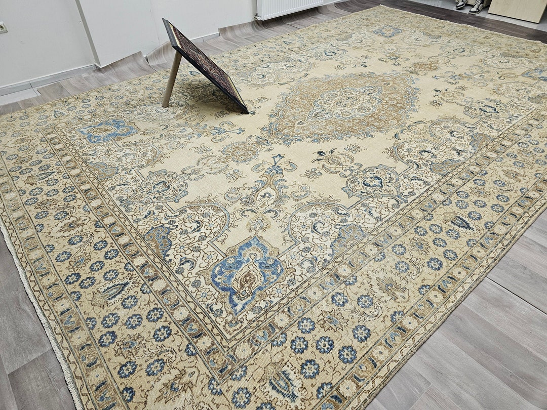 11x16 Very Big Neutral Area Rug 10.60x16.10 Feet Hand Knotted Wool ...