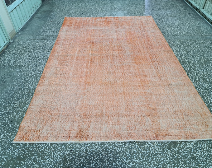 Peach Color Rug 6.5 X 10 Feet Vintage Turkish Area Rug - Etsy