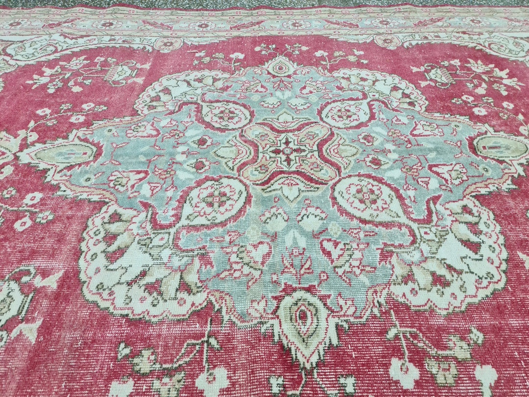 Large Area Rug Red 7x10.85 Feet Traditional Rug for - Etsy
