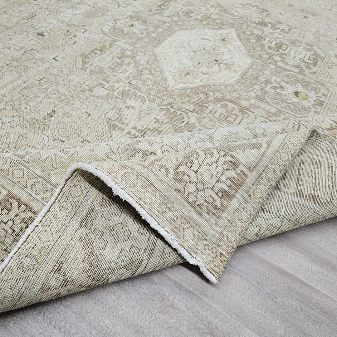 9x12 Feet Neutral Area Rug for Livingroom Hand Knotted Wool Turkish Rug ...