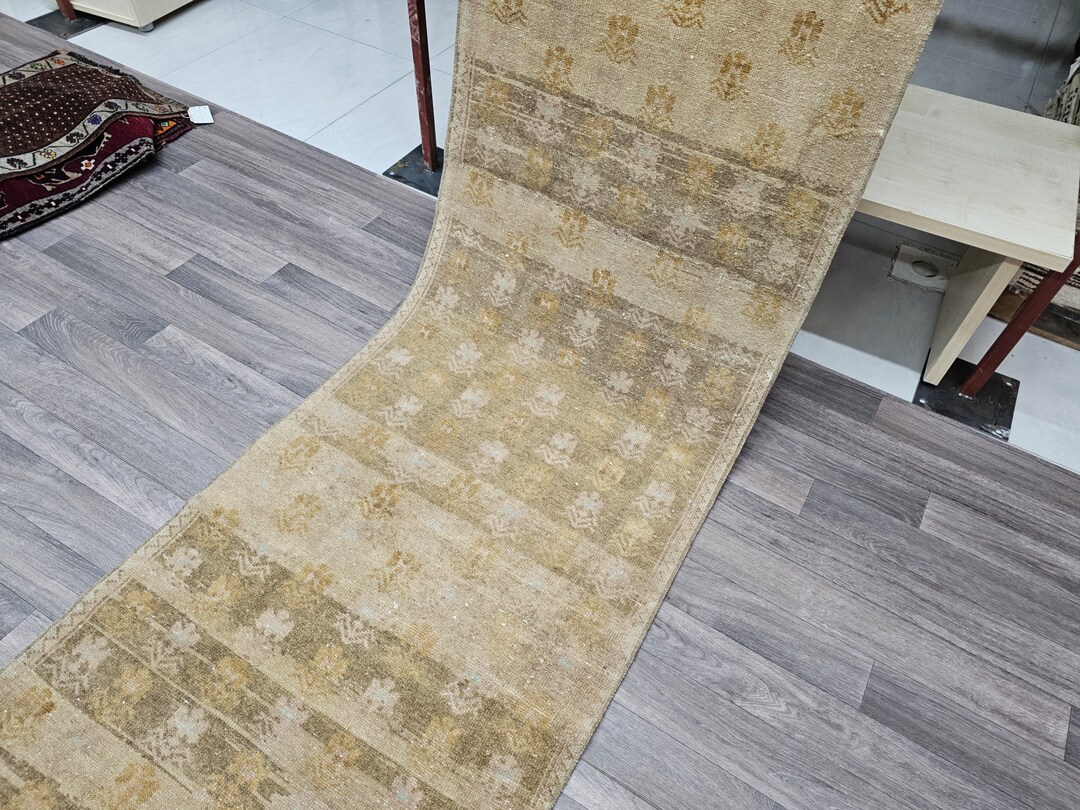 3x12 Feet Narrow and Long Vintage Runner Rug Long Rug Runner Hand ...