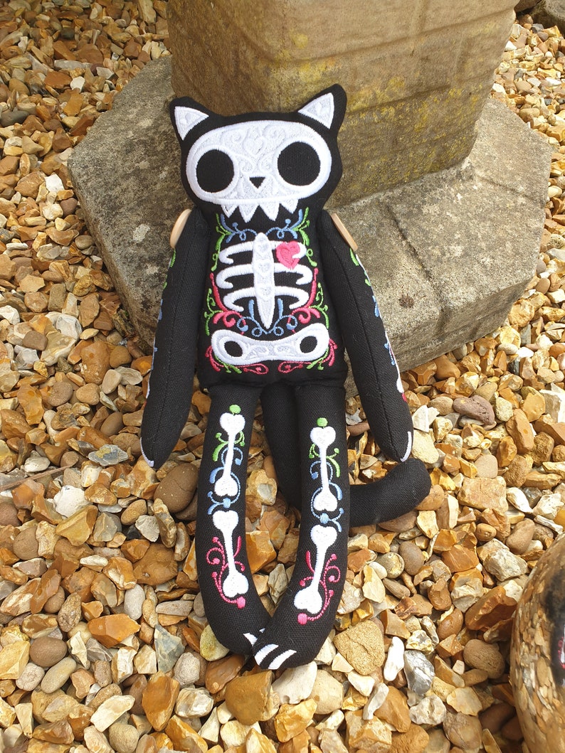 Day of the Dead Cat Sugar Skull Cat Stuffed Cat | Etsy