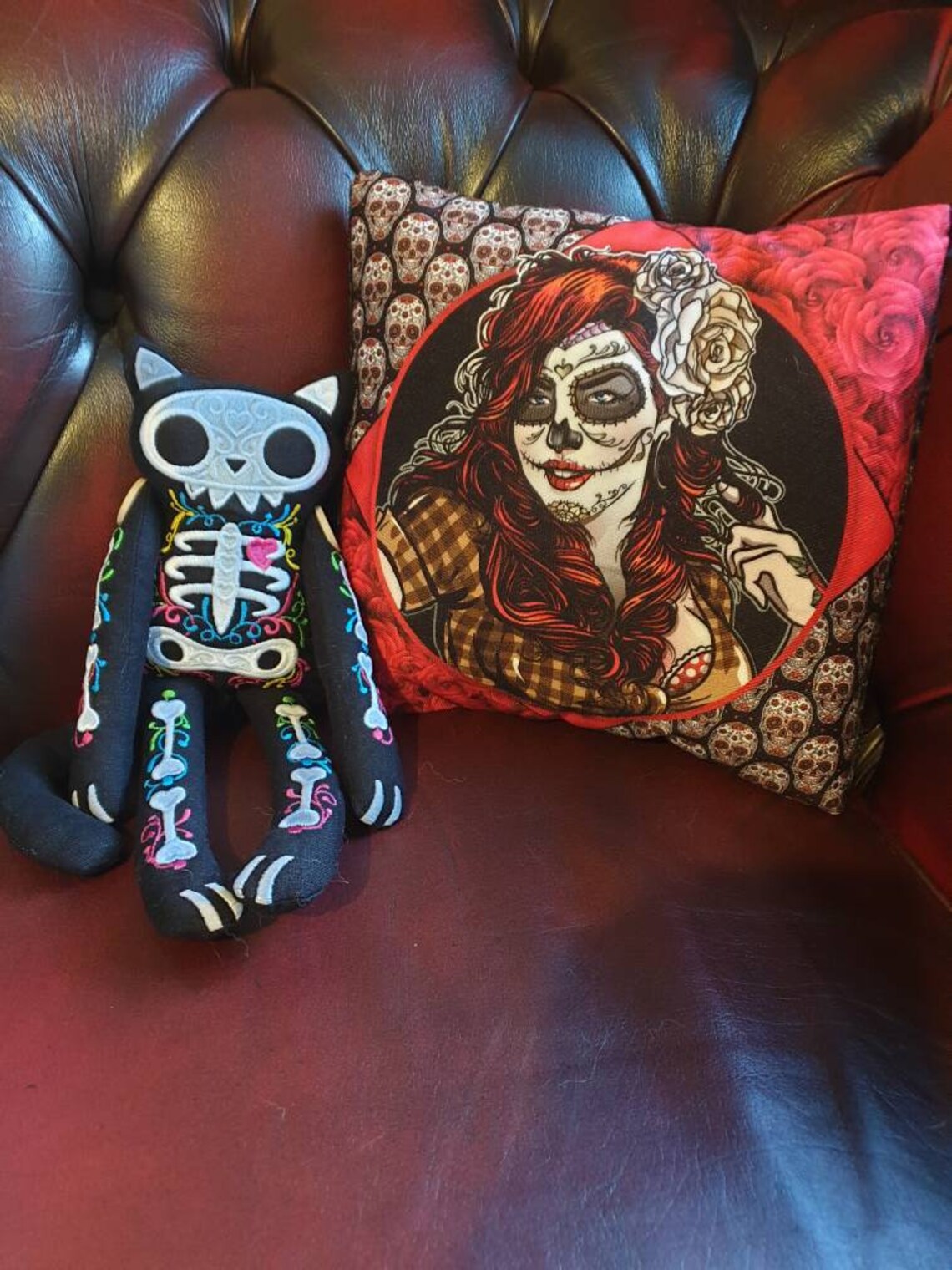 Day of the Dead Cat Sugar Skull Cat Stuffed Cat - Etsy