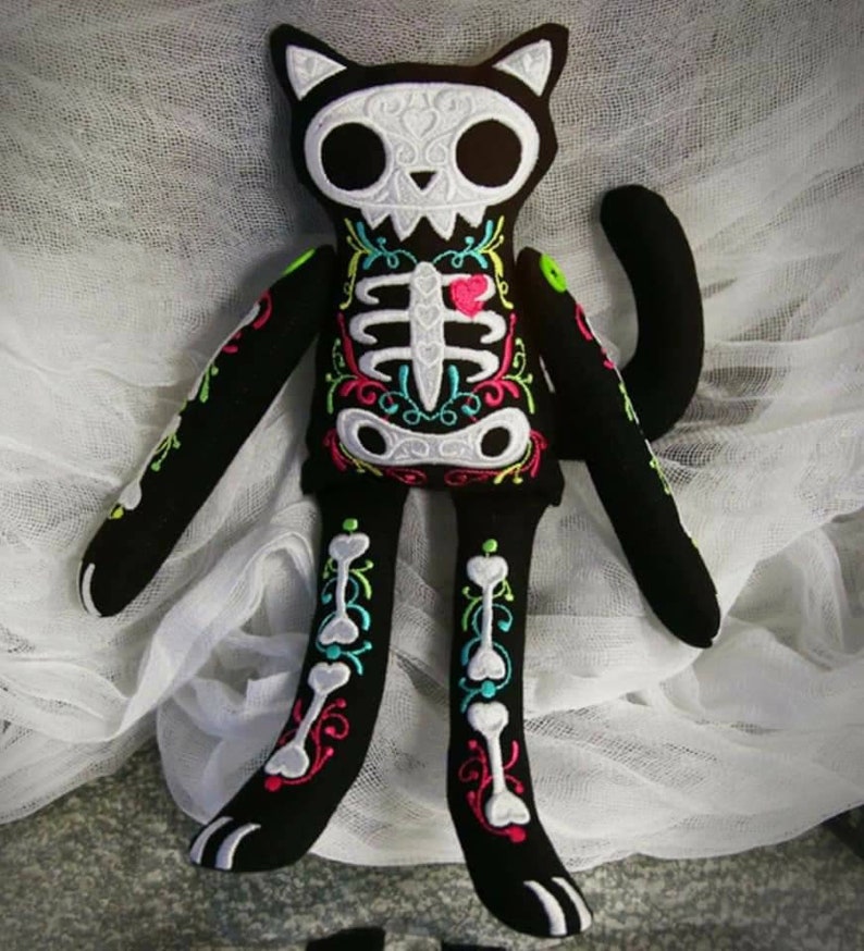 Day of the Dead Cat Sugar Skull Cat Stuffed Cat - Etsy