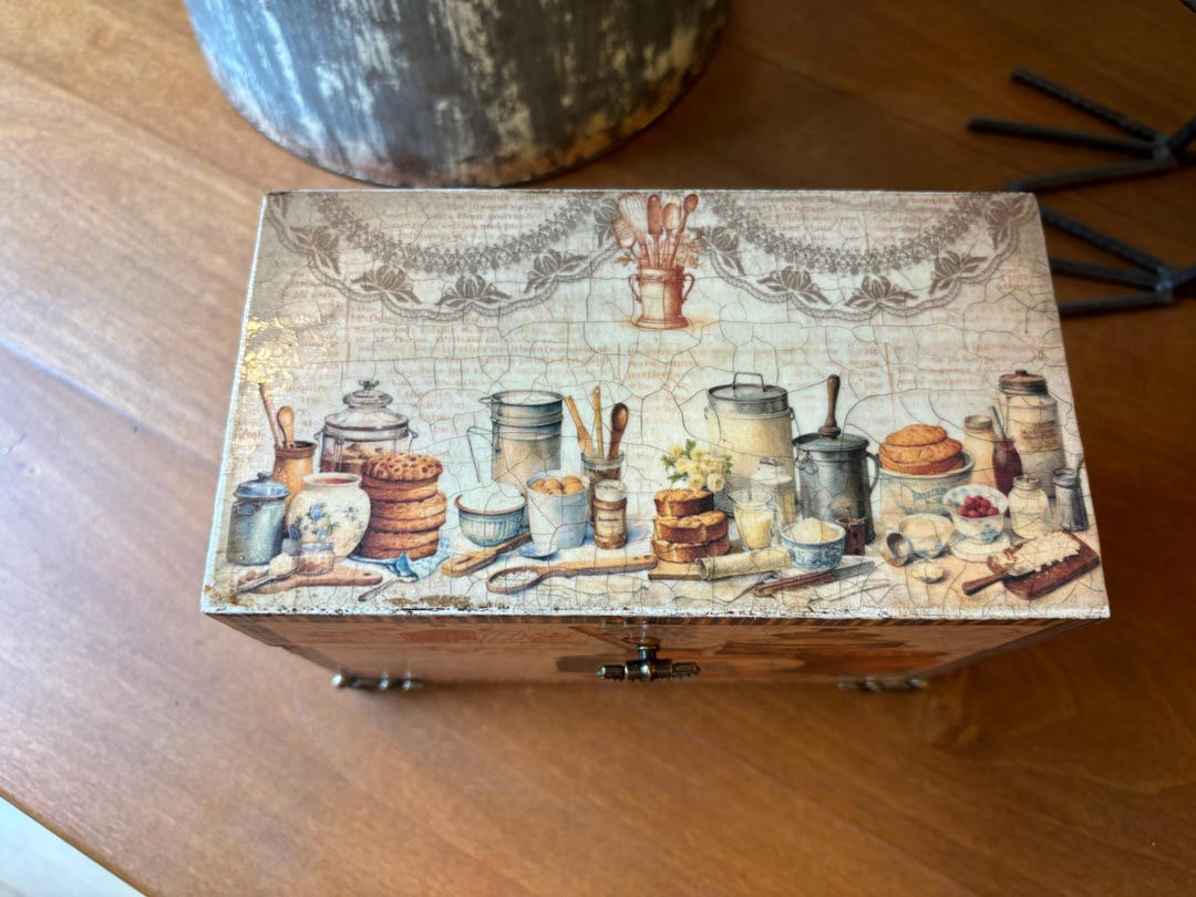 Vintage Christmas Recipe Box - Etsy