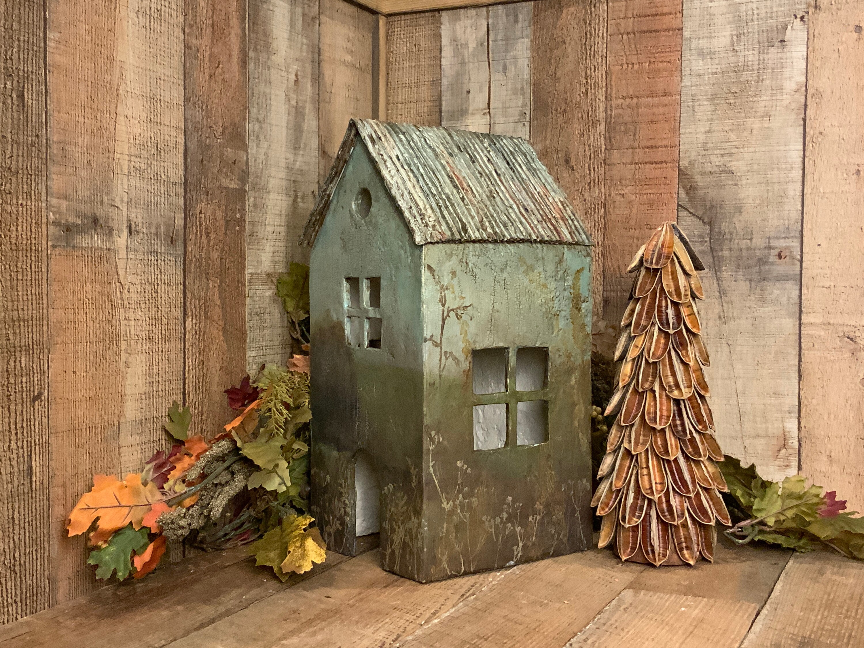 Decoupaged Paper Mache House - Etsy