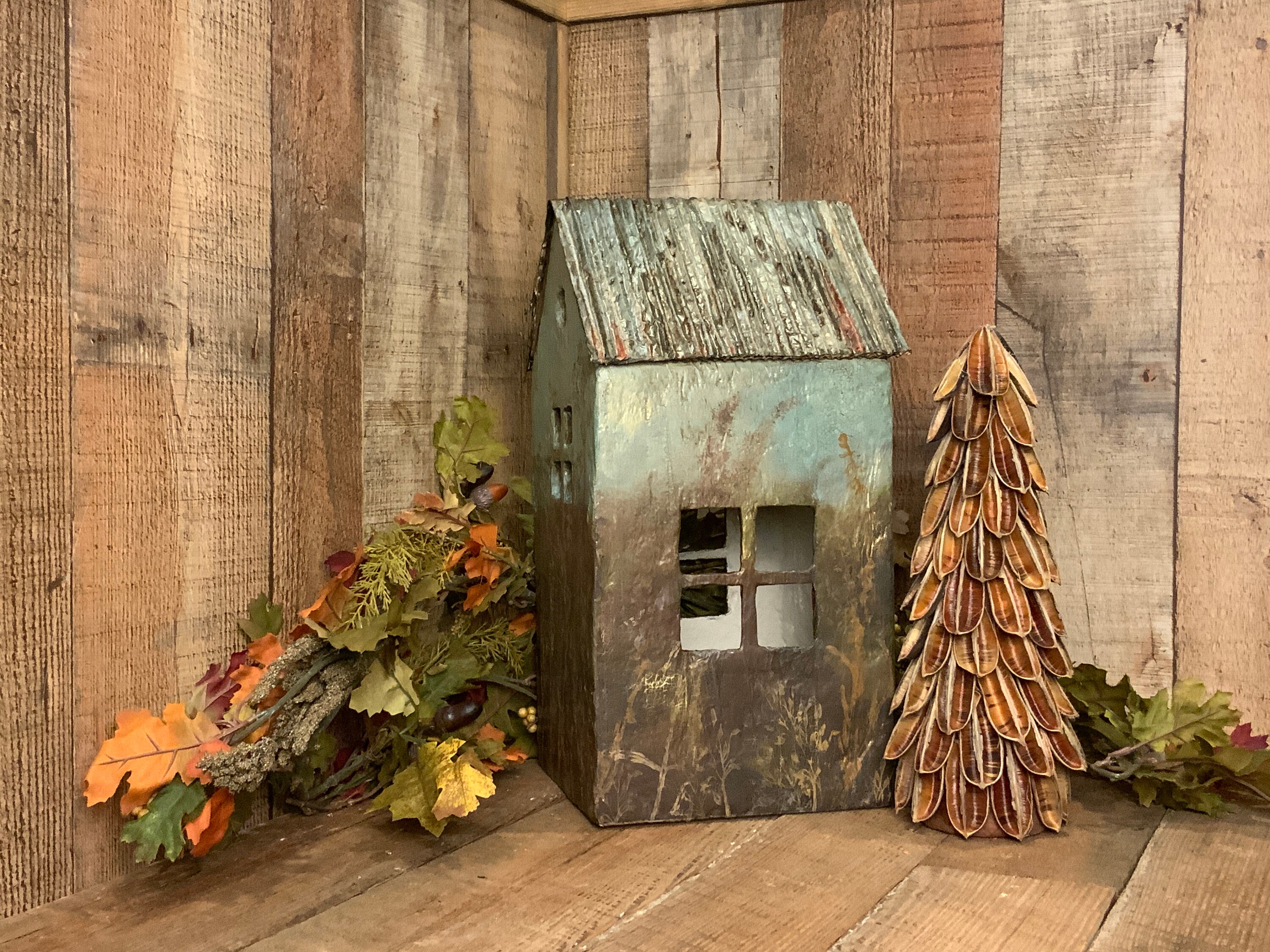 Decoupaged Paper Mache House - Etsy