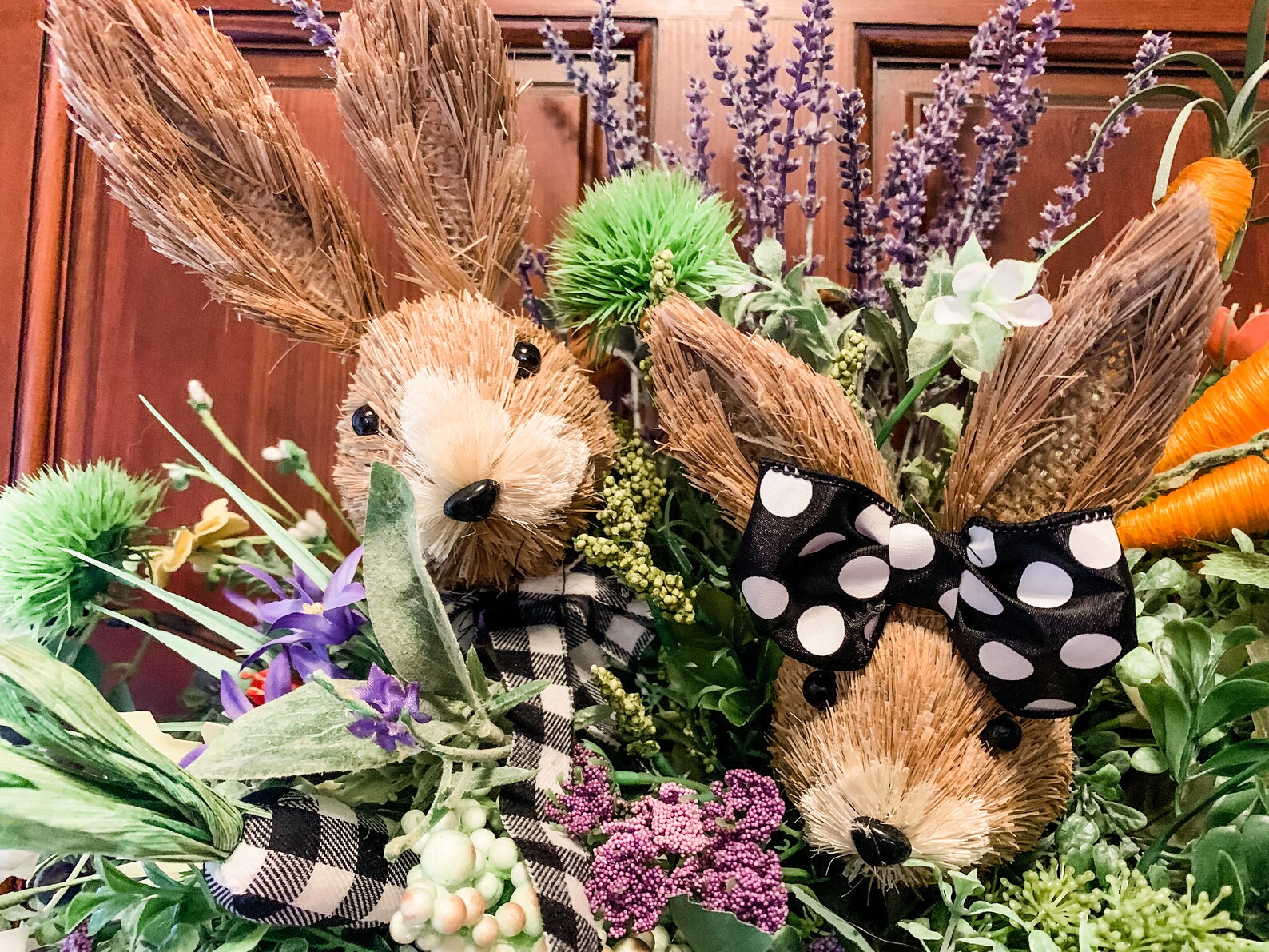 Spring Floral Basket for Front Door, Easter Floral Basket for Front ...