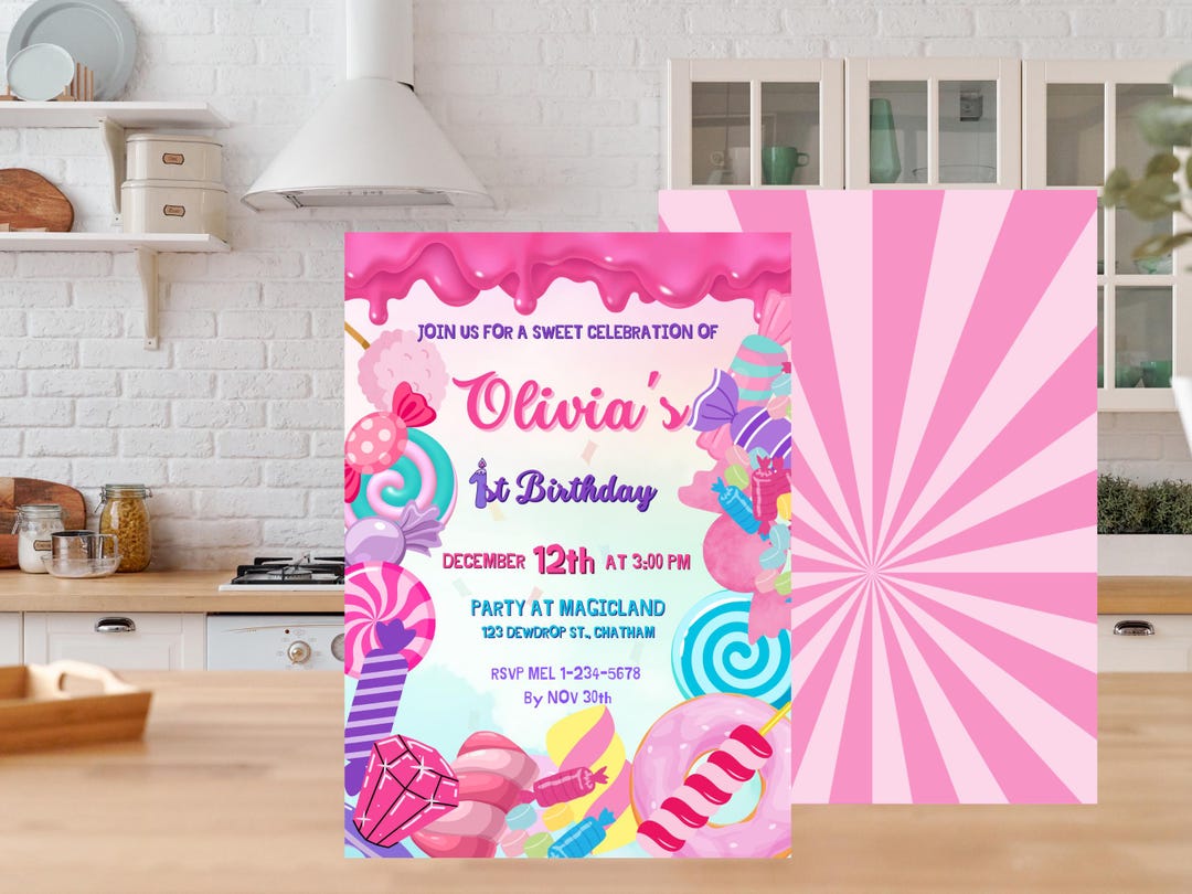 Editable Candyland Birthday Invitation Candyland Party Invite Candyland ...