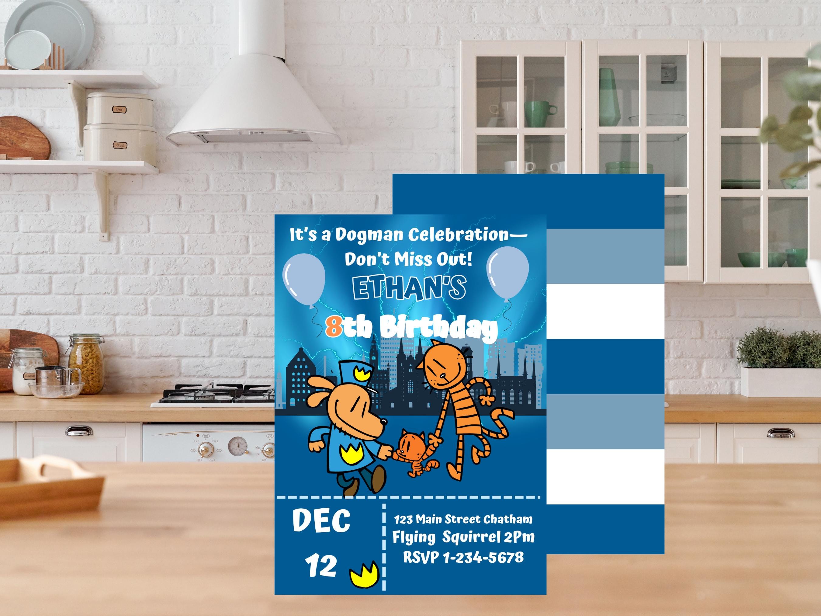 Editable Dogman Birthday Invitation Dogman Party Invite Dogman Invite ...