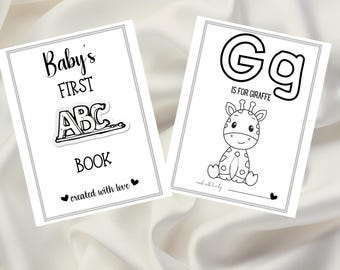 Animal ABC Coloring Baby Shower Game - Sweet Baby Shower Activity ...